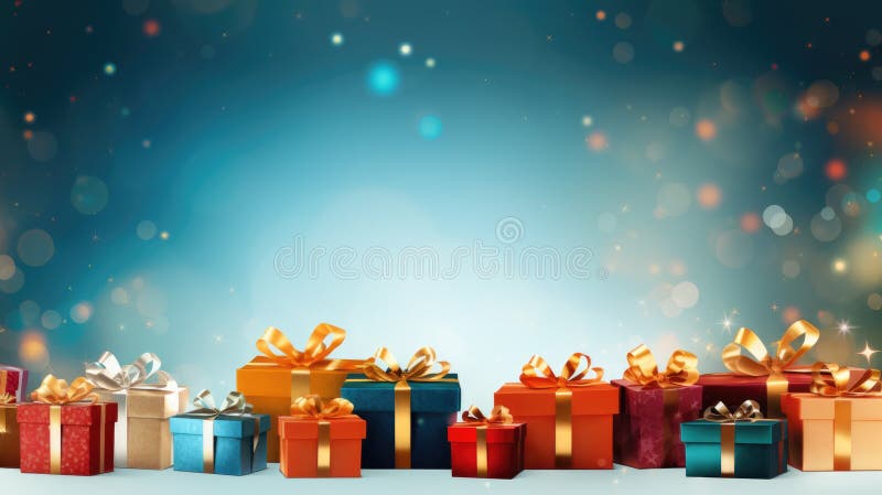 Festive Background with Gift Boxes with Place for Text. Celebration ...