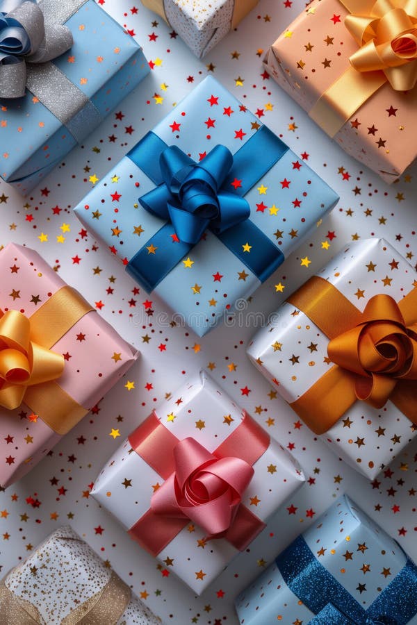 Festive Background with Gifts. Generated by AI Stock Illustration ...