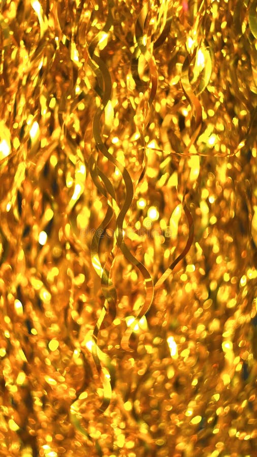 Festive Background Golden Tinsel Texture Christmas Stock Image - Image ...