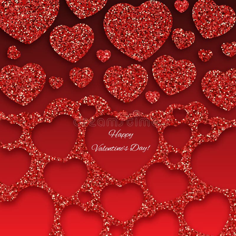 Festive Background with Heart Made of Glitters Stock Vector ...