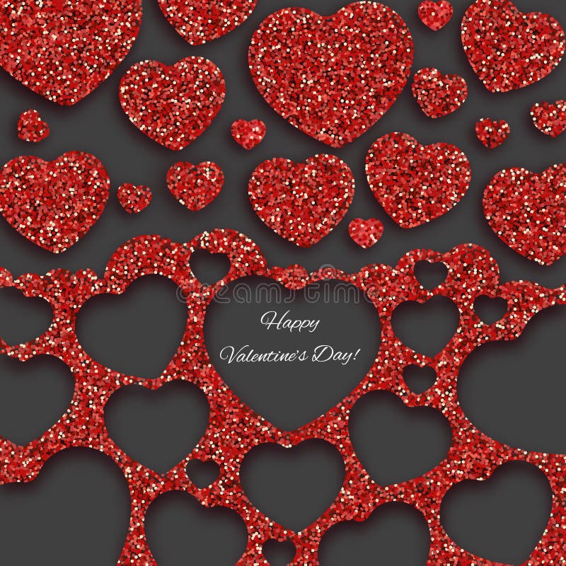 Festive Background with Heart Made of Glitters Stock Vector ...