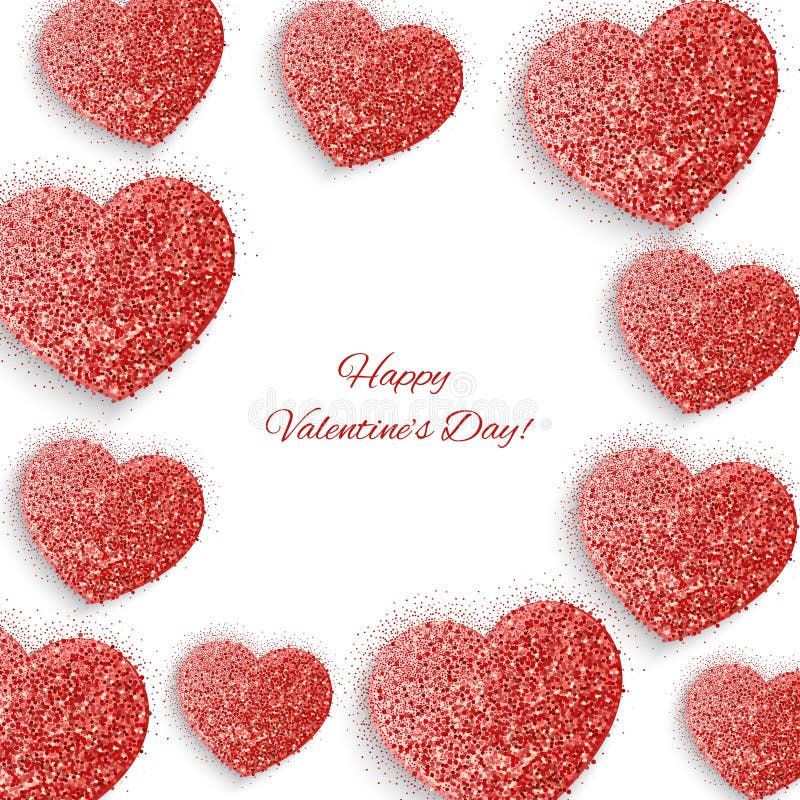 Festive Background with Heart Made of Glitters Stock Vector ...