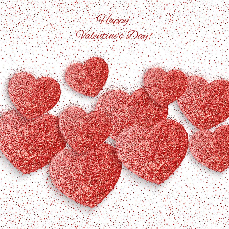 Festive Background with Heart Made of Glitters Stock Vector ...