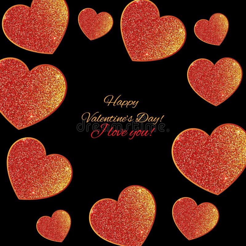 Festive Background with Heart Made of Glitters Stock Vector ...