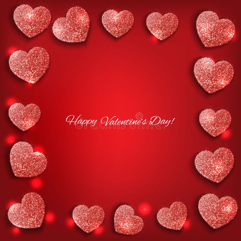 Festive Background with Hearts Made of Glitters Stock Vector ...