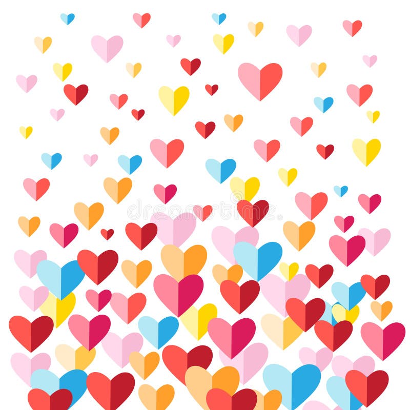 Festive Background with Multi-colored Hearts Stock Vector ...