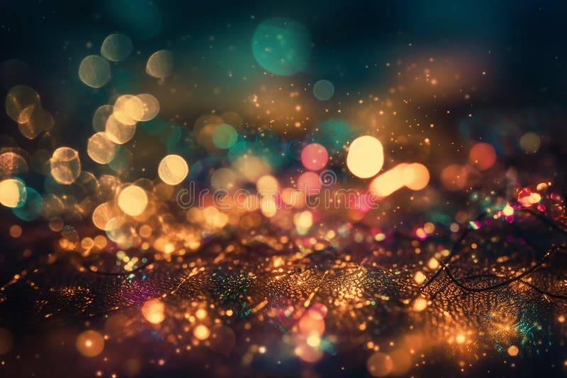 Festive Background with Natural Bokeh and Bright Golden Lights Stock ...