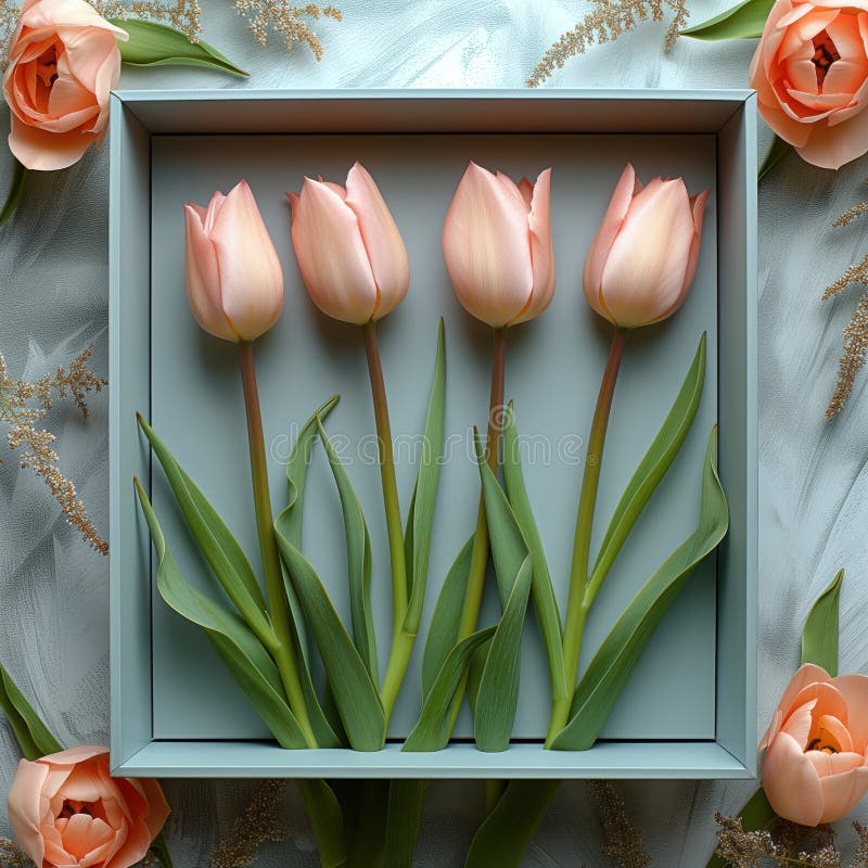 Festive Background Pastel Colored Tulips Stock Illustration ...