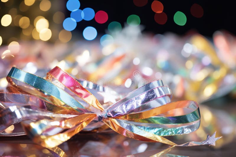 Shiny Ribbon Background. Generative Ai Stock Illustration ...