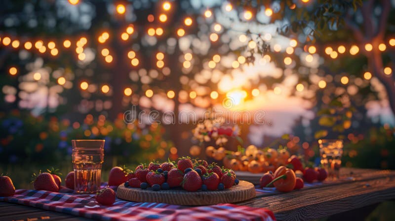 Festive Backyard Cookout Table Setting for Fourth of July Celebration ...