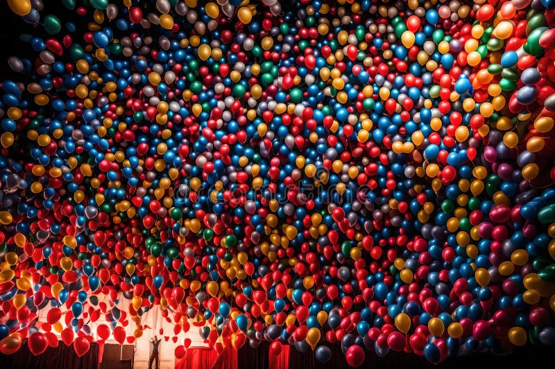 A Festive Balloon Drop at a New Year S Eve Celebration Stock ...