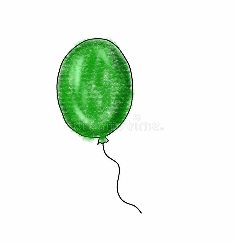 Festive Balloons Attached To Strings, Isolated on a White Background ...