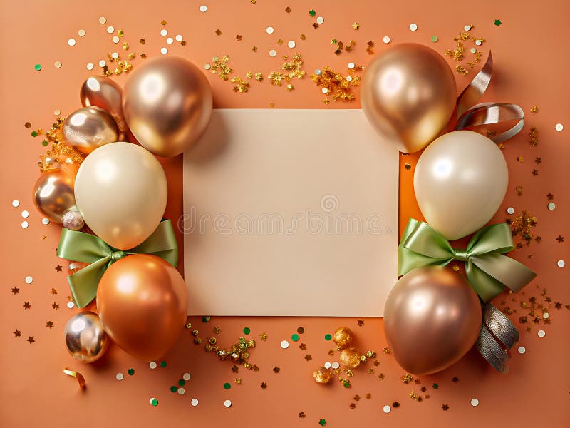 Festive Balloons and Confetti Celebration Frame. Perfect for ...