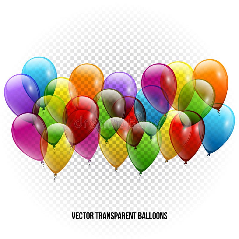 Festive Balloons Real Transparency. Vector Illustration Stock Vector ...