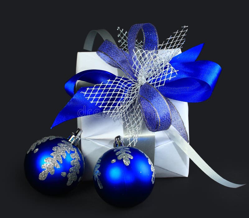 Festive Balls with Gift Box Stock Image - Image of present, decorate ...