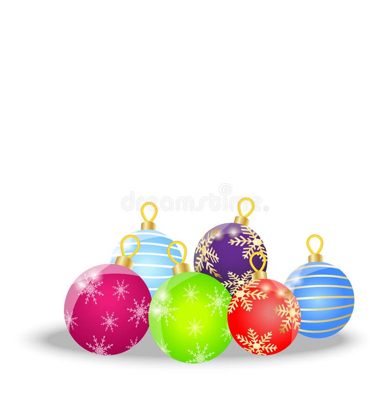 Festive Balls on a White Background Stock Vector - Illustration of ...