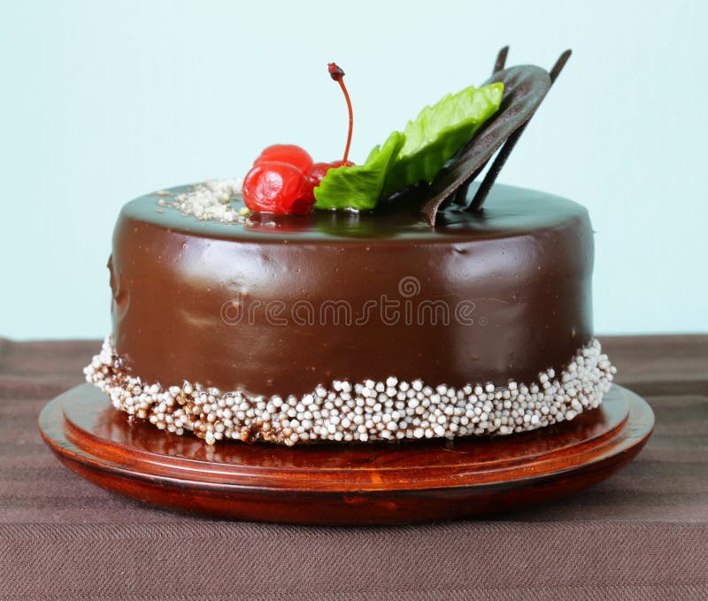 Festive Beautiful Chocolate Cake with Icing Stock Image - Image of ...