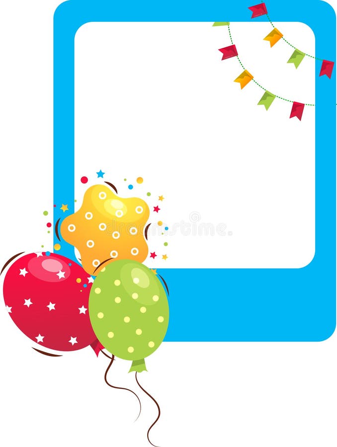 Festive Birthday Frame Vector Illustration on White Stock Vector ...