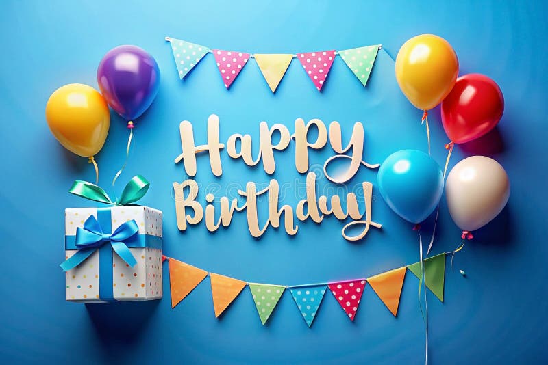 Festive Birthday Celebration with Green Chair and Rustic Decor Stock ...