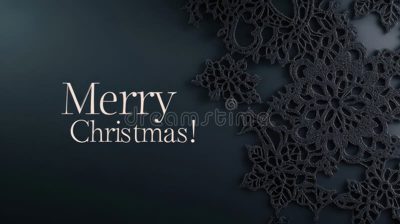 Festive Black Ice Crystal Christmas Greeting Background Stock Image ...