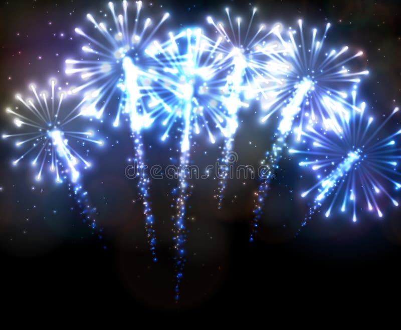 Festive Blue Firework Background. Stock Vector - Illustration of merry ...