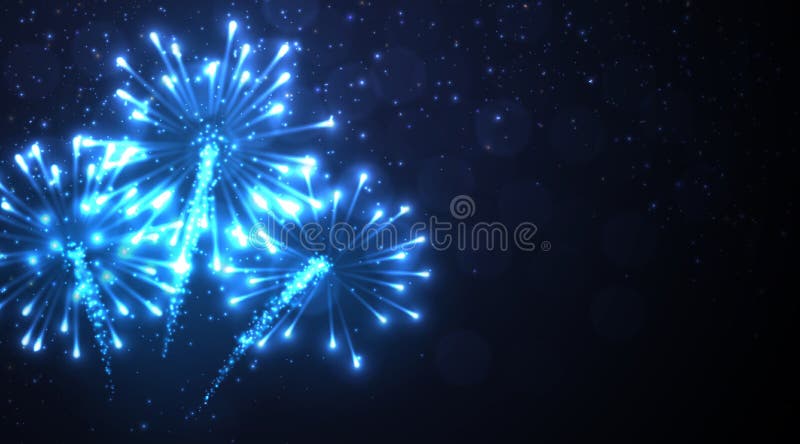 Festive Blue Firework Background. Stock Vector - Illustration of ...