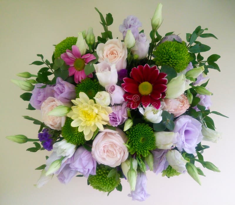 Festive Bouquet with Various Flowers Stock Photo - Image of bloom ...
