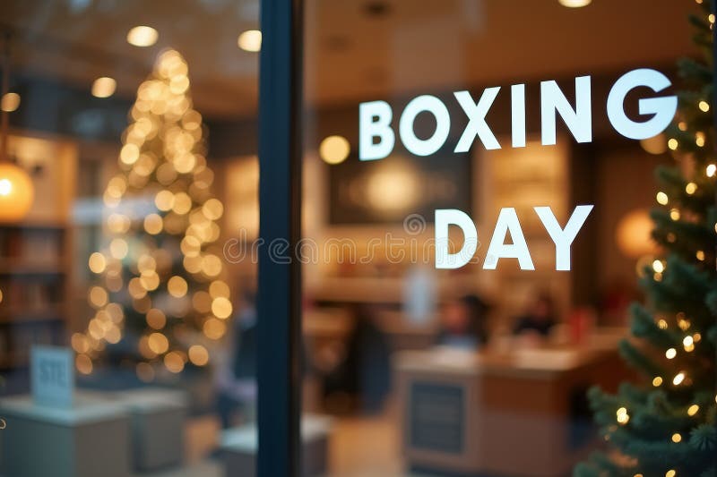 Festive Boxing Day Celebration with Christmas Tree and Decorations in ...