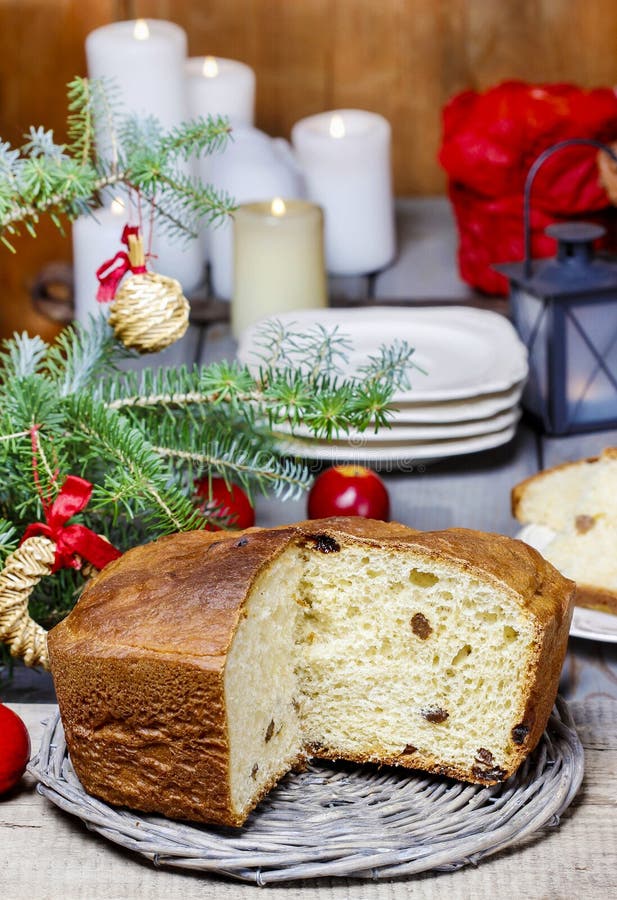 Festive Bread on Christmas Table Stock Image - Image of gourmet, pastry ...