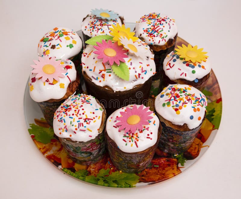 Festive Bread Decorated with Flowers on a Table Stock Image - Image of ...