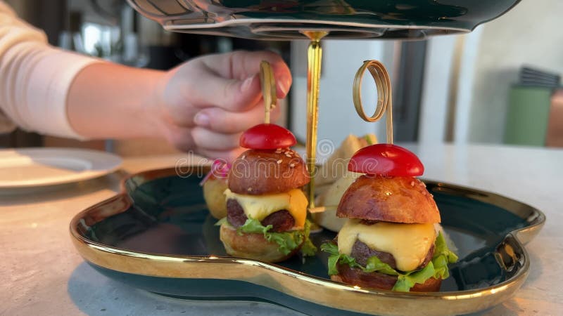 Festive Buffet Table with Snacks and Drinks Snacks Buffet Stock Video ...