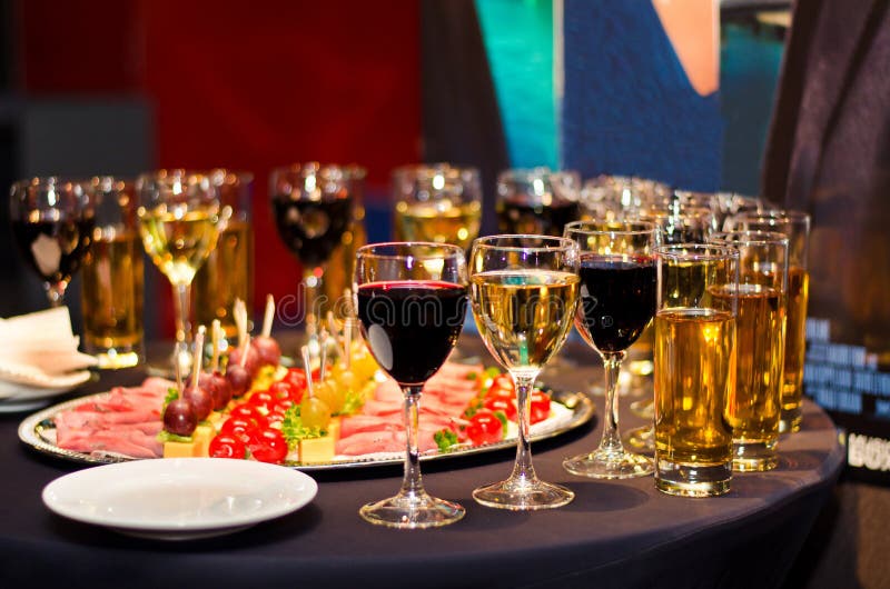 Buffet of Red Wine Best Day in My Life Stock Image - Image of object ...
