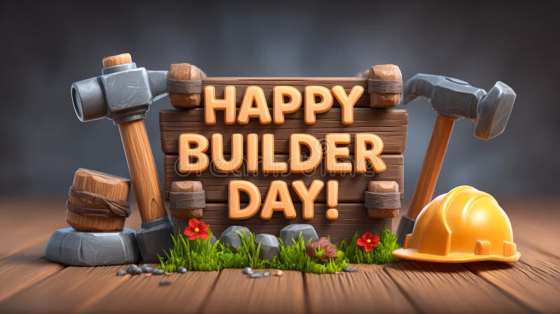 Festive Builder’s Day Banners with Bold Text Stock Photo - Image of ...