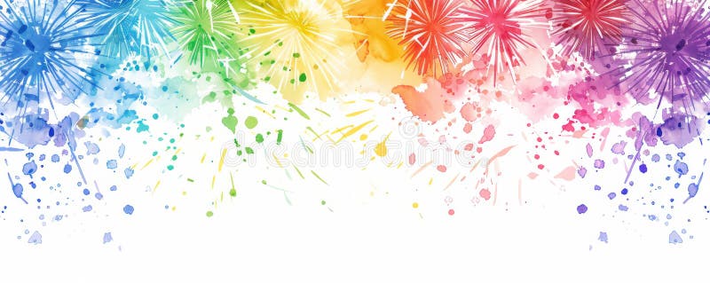 A Festive Burst of Fireworks in Various Colors, with the Bottom Part of ...