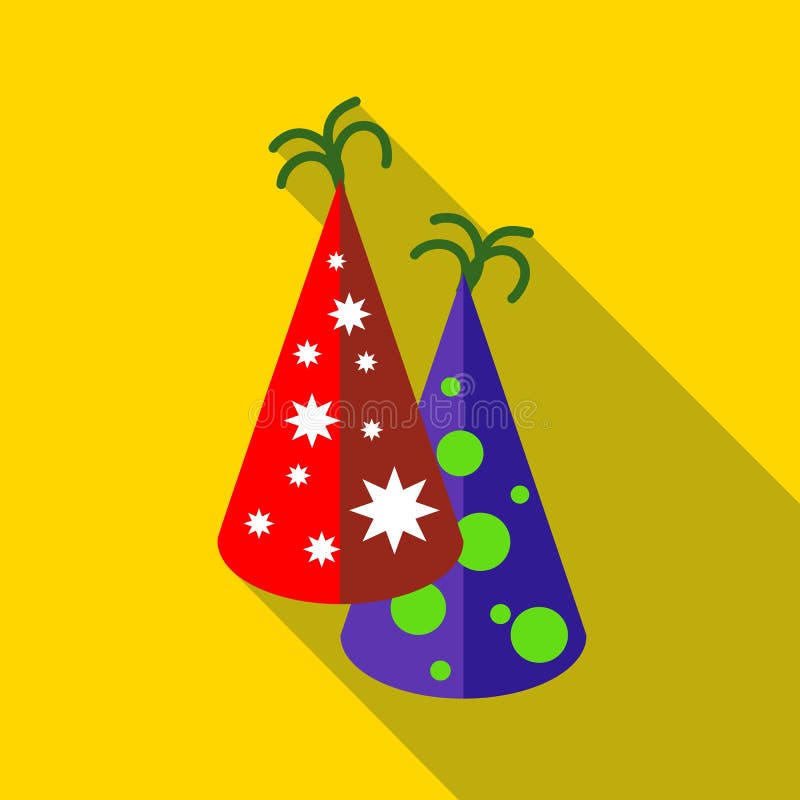 Festive Caps Icon, Flat Style Stock Vector - Illustration of carnival ...