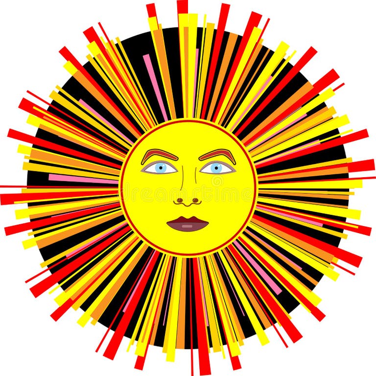 Festive, Carnival Sun with Multi-Colored Rays. Stock Illustration ...