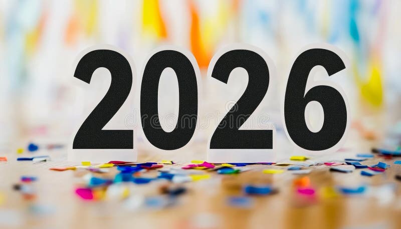 Festive Celebration Background for 2026 with Colorful Confetti and a ...