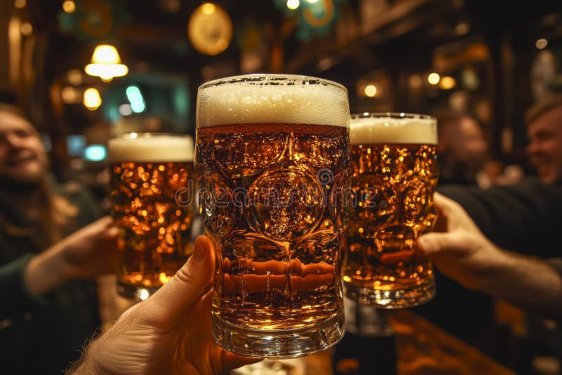 Festive Celebration in an Irish Pub on St. Patricks Day with Friends ...
