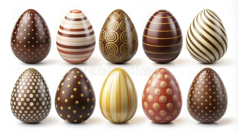 Festive and Celebratory Arrangement of Ten Chocolate Easter Eggs ...
