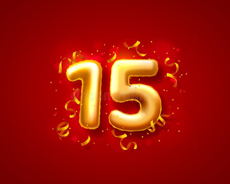 Festive Ceremony Balloons, 15th Numbers Balloons. Vector Stock Vector ...