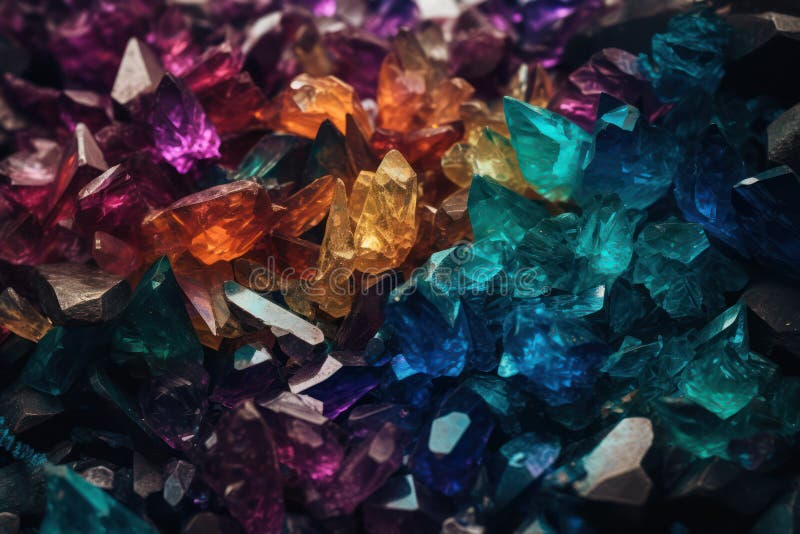 Festive Cheerful Abstract Texture Image of Crystals in Different Colors ...