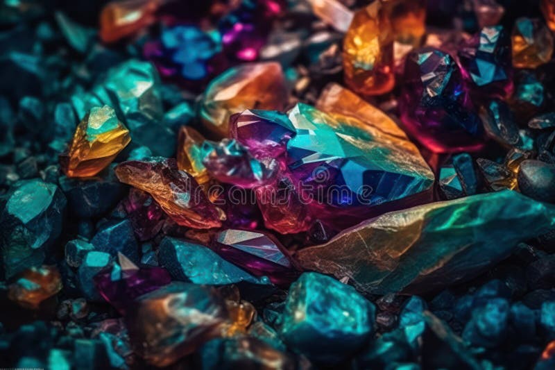 Festive Cheerful Abstract Texture Image of Crystals in Different Colors ...