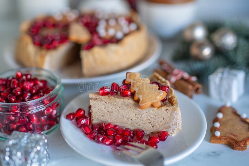 Festive Christmas Cheesecake Traditional Winter Cake Stock Photo ...