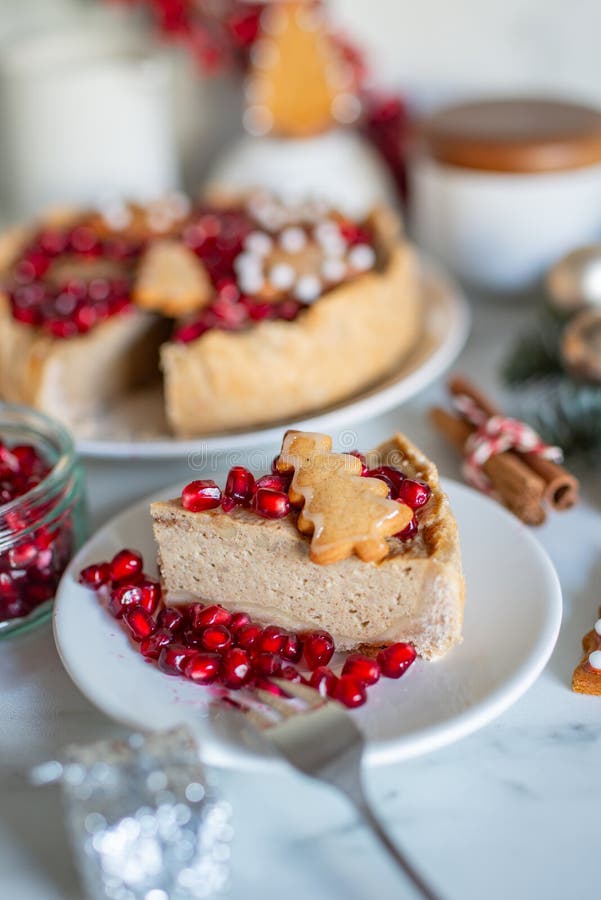 Festive Christmas Cheesecake Traditional Winter Cake Stock Image ...