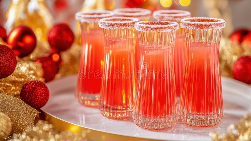 Festive Christmas Cocktail Toast with Sparkling Background Stock Photo ...