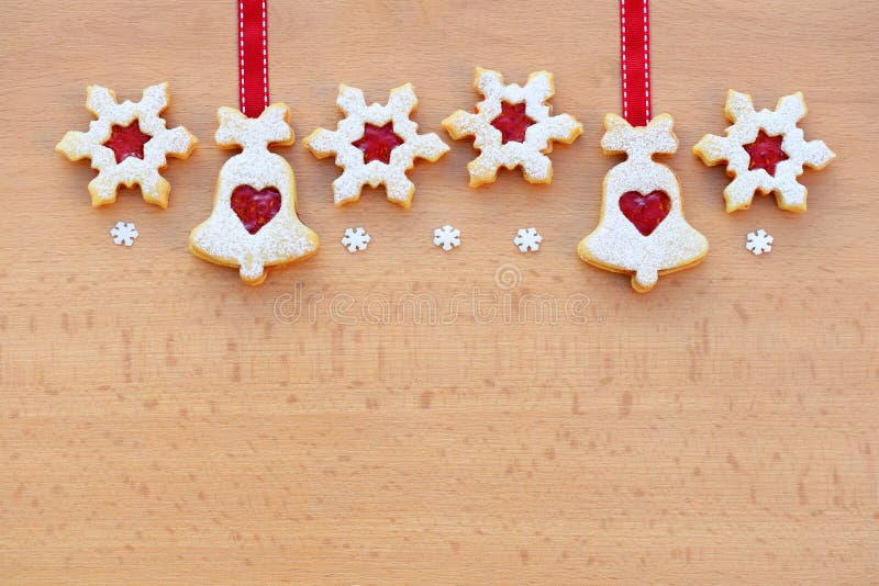 Festive Christmas Concept with Linzer Cookies Stock Photo - Image of ...