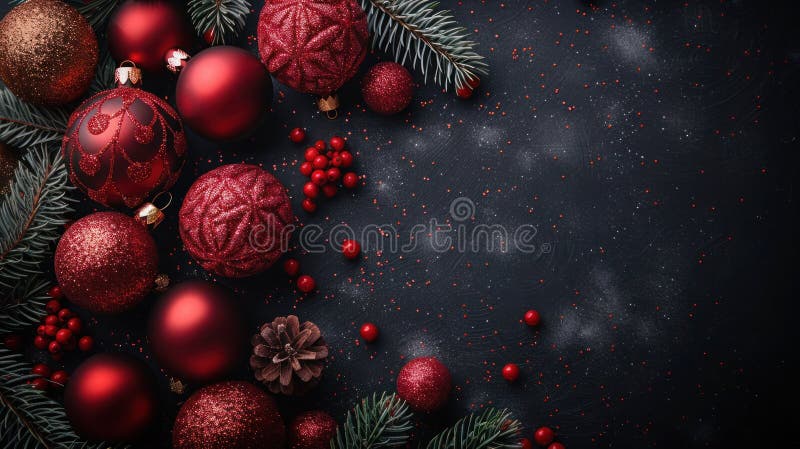 Festive Christmas Decor Background with Space for Text Stock ...