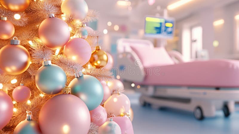 Festive Christmas Decorations in a Modern Hospital Room Stock Image ...