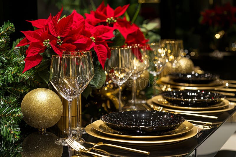 Festive Christmas Dinner Scene Backdrop Holiday Dining Stock Photos ...