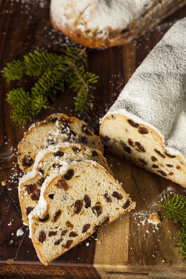 Festive Christmas German Stollen Bread Stock Image - Image of stollen ...